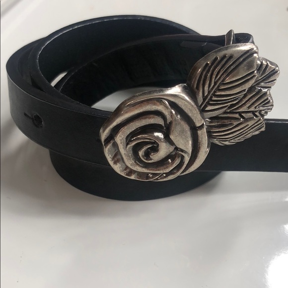 Accessories | Black Rose Belt | Poshmark
